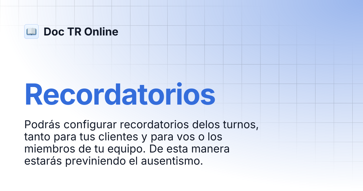 Recordatorios | Doc TR Online